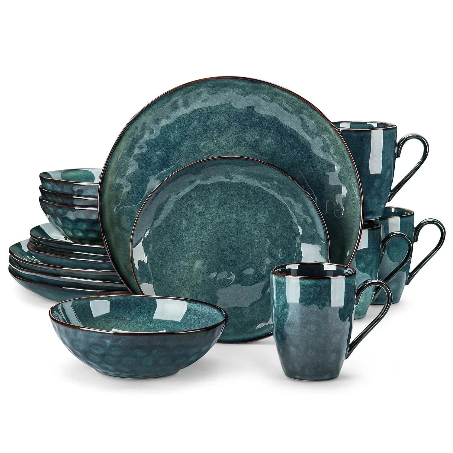 Color green tableware set – Töpferkunst | Steingut Geschirrsets